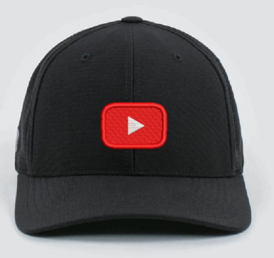 Youtube Icon Logo Symbol Embroidered Flexfit Baseball Cap - Showcase ...