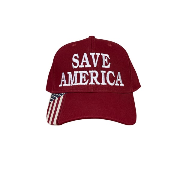 White Hat With American Flag - Etsy