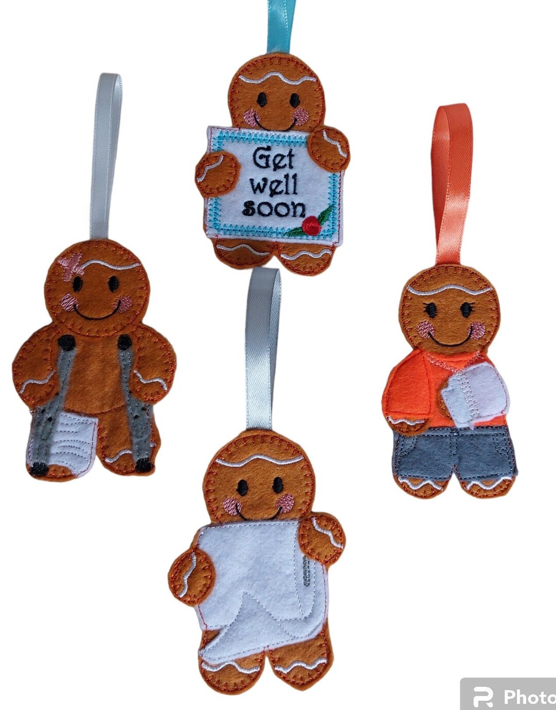 Get Well/broken Arm/broken Leg/diarrhoea Gingerbread Hanging Felt ...