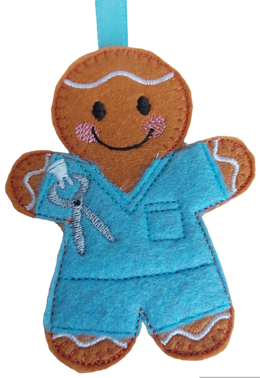 Dentist Gingerbread Person Hanging Felt Ornament - Etsy