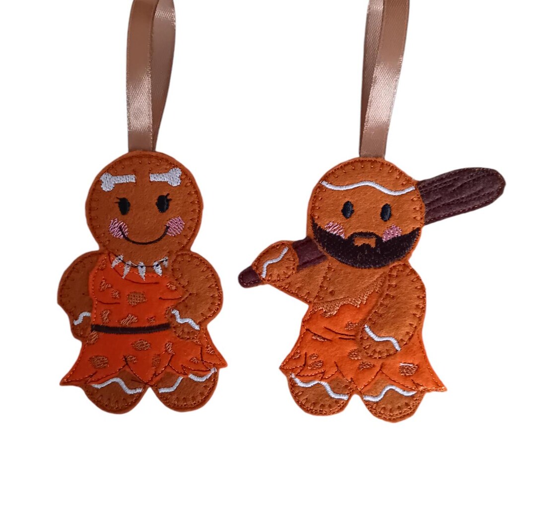 Caveman/cavewoman Gingerbread Hanging Felt Ornament - Etsy