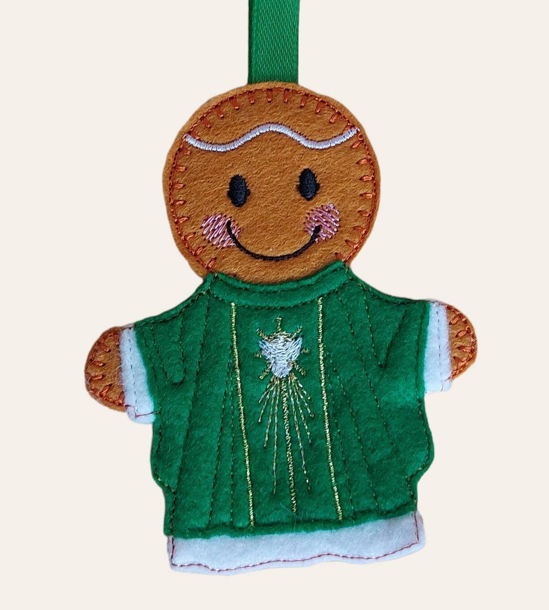 Gingerbread Man Catholic Priest Hanging Felt Ornament - Etsy
