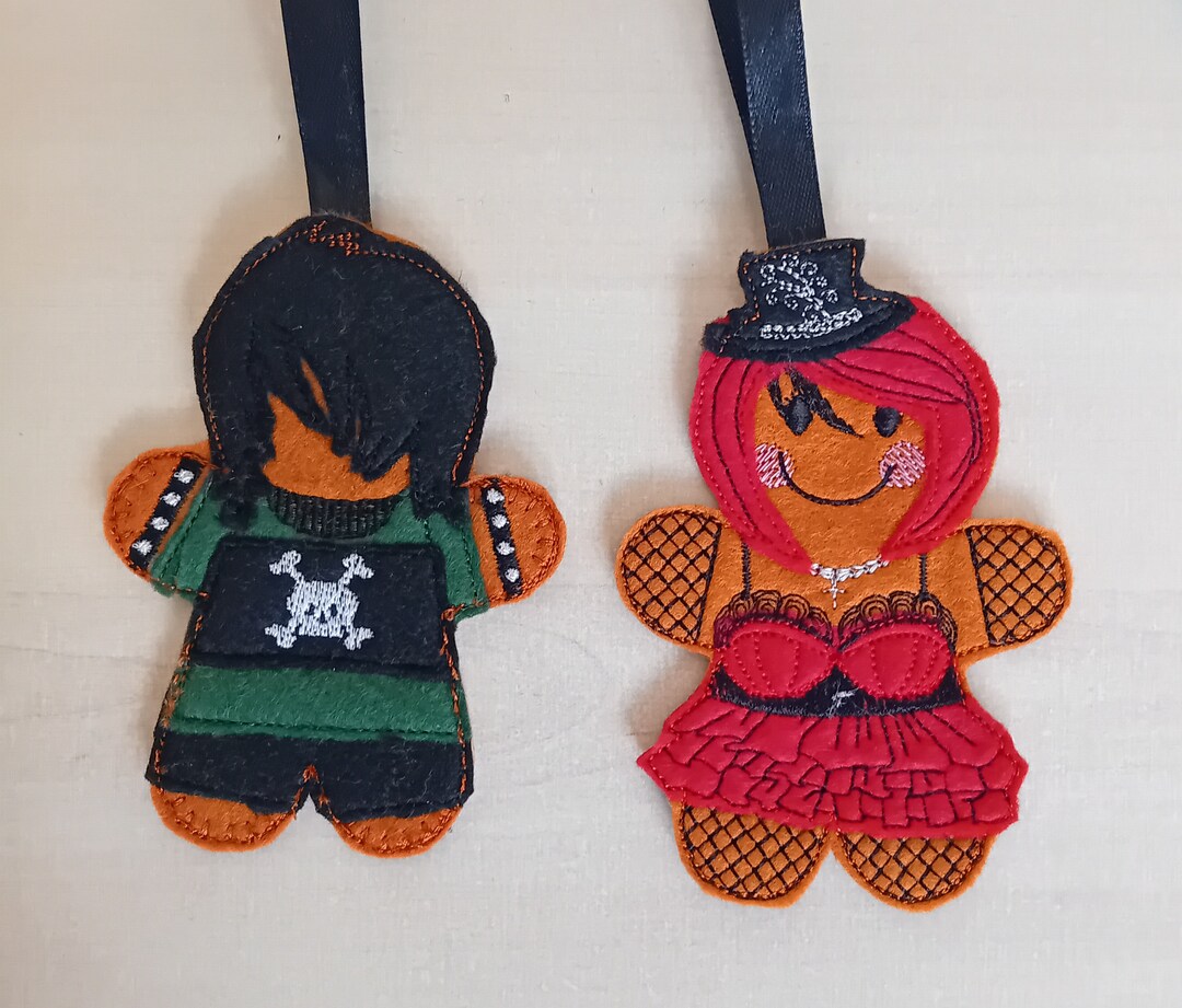 Goth Boy And/or Girl Felt Gingerbread Hanging Ornament - Etsy