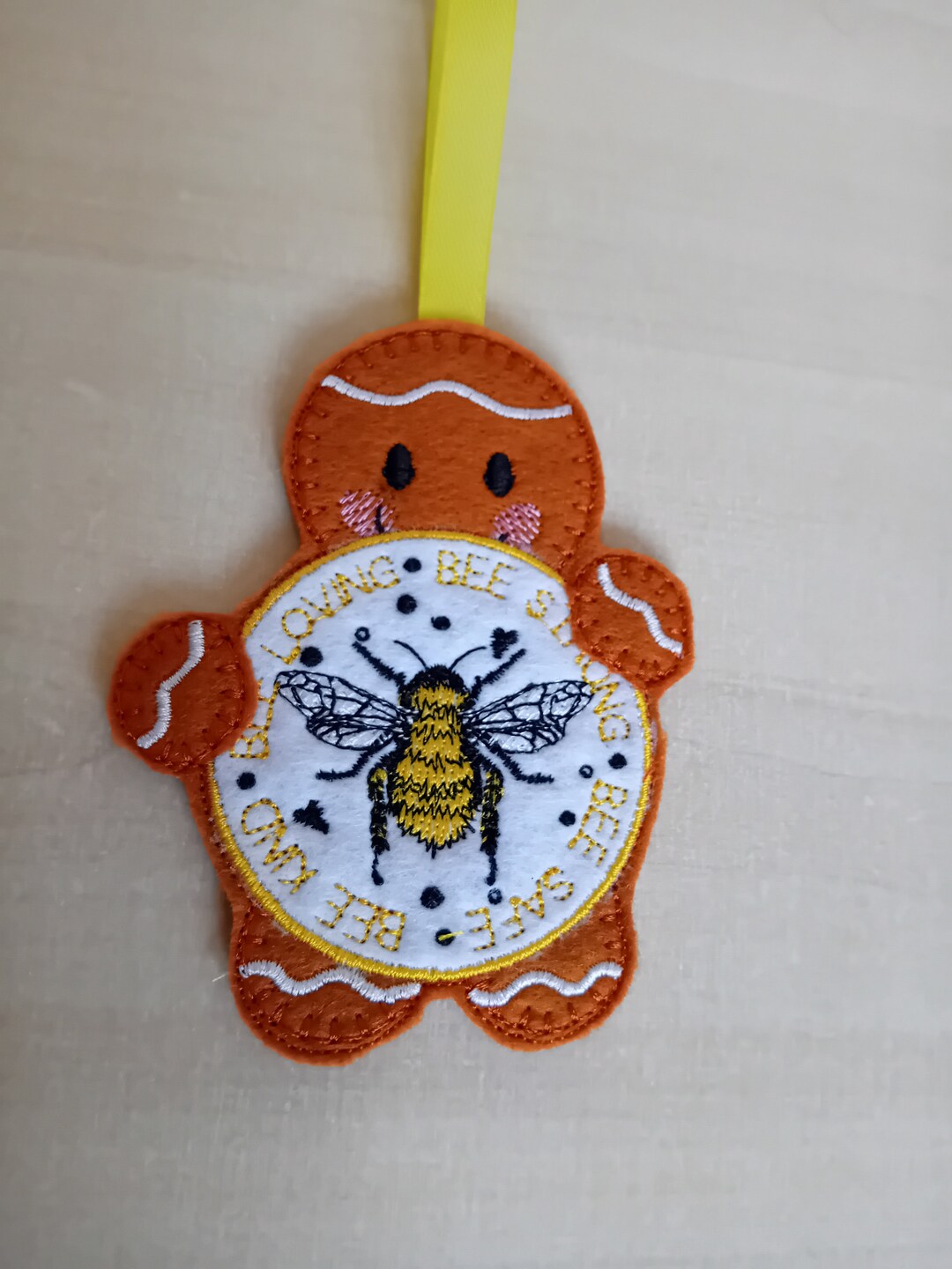 Bee Safe, Bee Kind, Bee Strong, Bee Loving Gingerbread Person Hanging ...