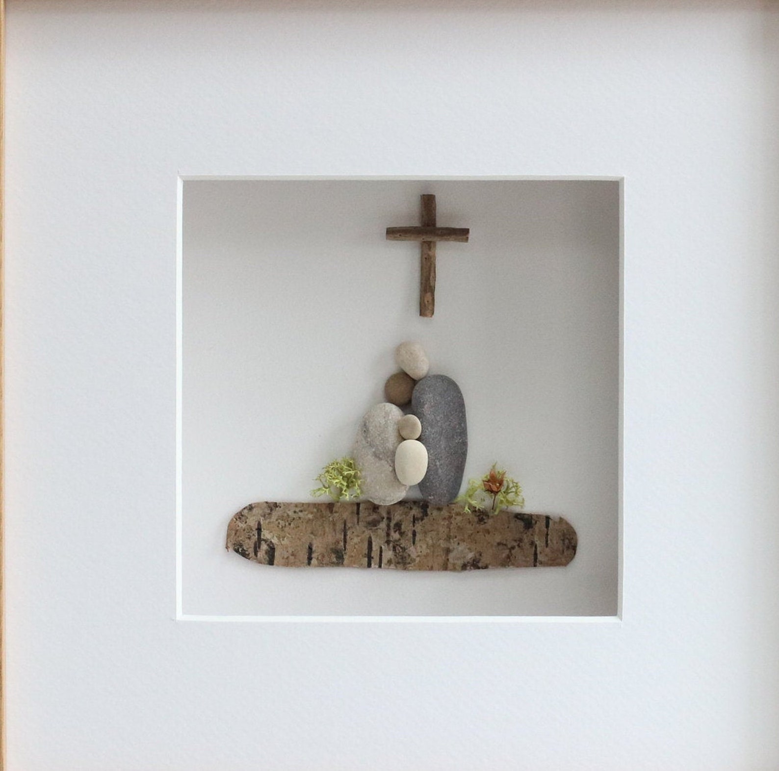 Pebble Art Family of 3 Newborn Baby Gift Personalised Pebble | Etsy