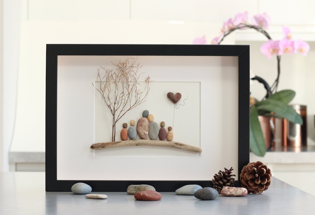 Pebble Art Picture, Family of 6, Pebble Art Family, Pebble Art ...
