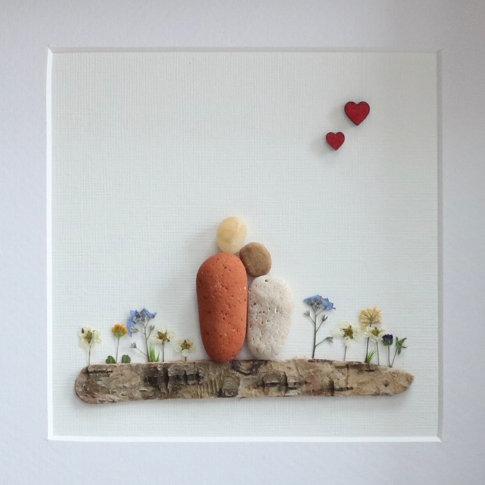 Pebble Art Couple, Pebble Art Family of 2, Birthday Gift, Family Gift ...