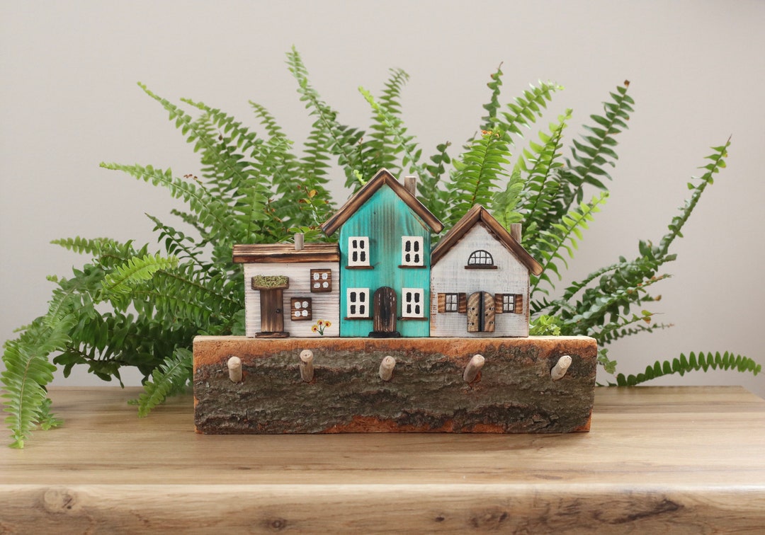 Wooden Key Holder, Rustic Wooden Key Hanger, Wall Art, Home Decor ...