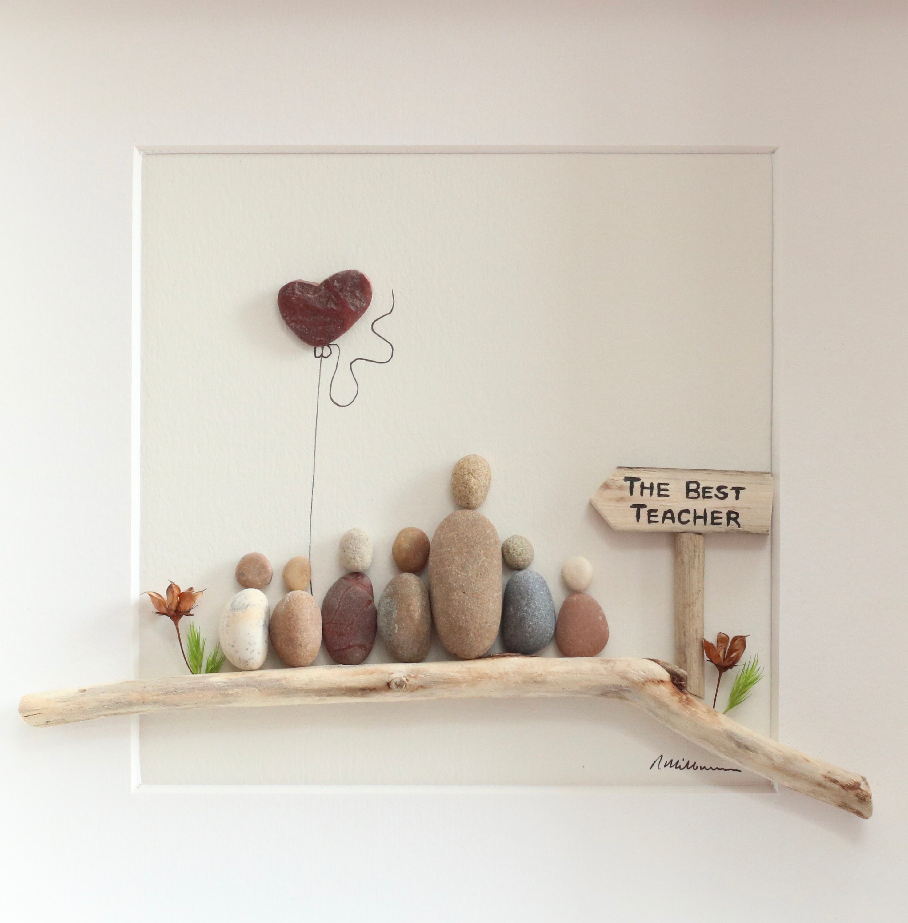 Personalised Pebble Art Pebble Art Teacher With Pupils Gift | Etsy