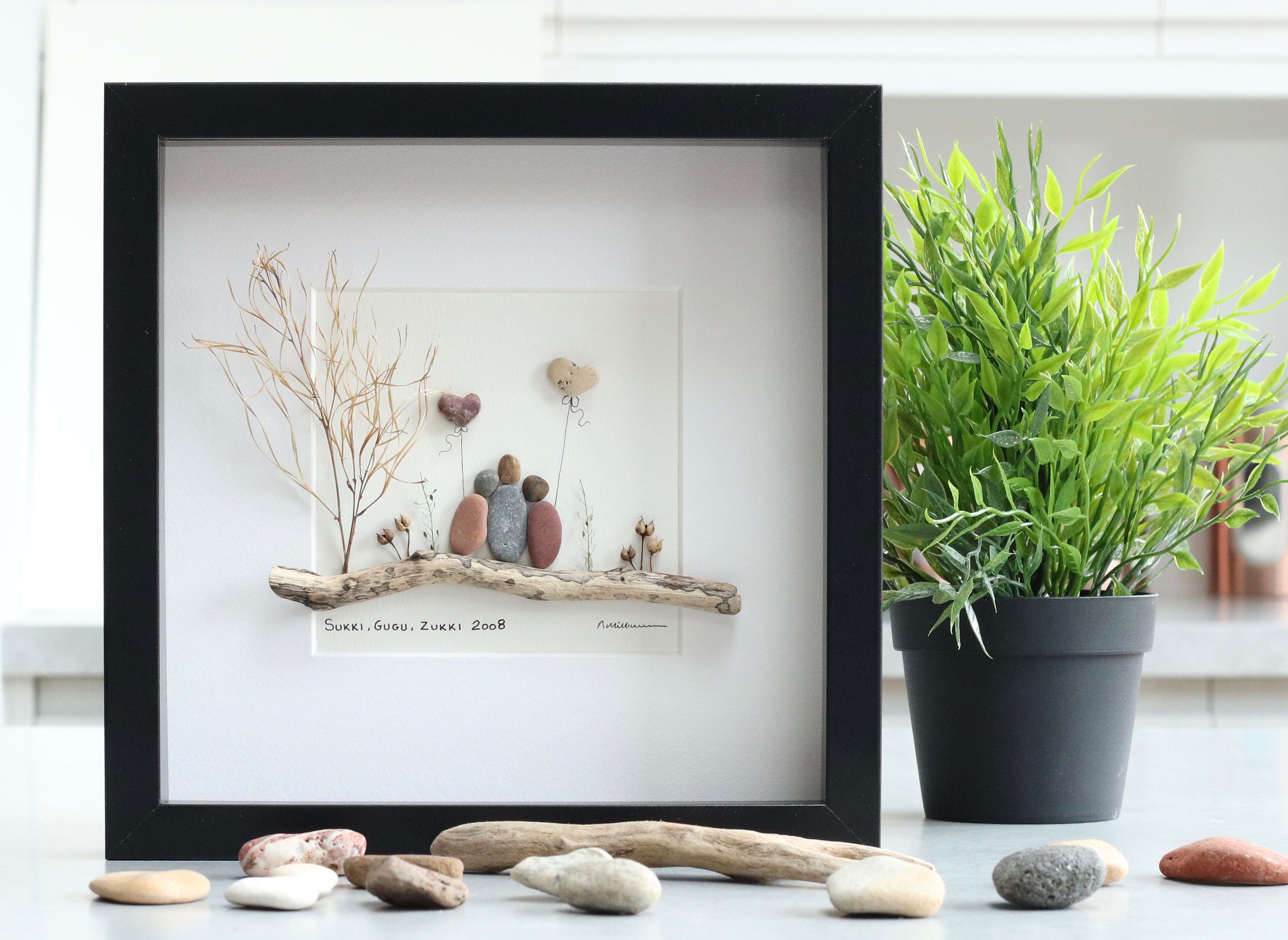 Pebble Art Picture Pebble Art Family of Three Three Friends - Etsy