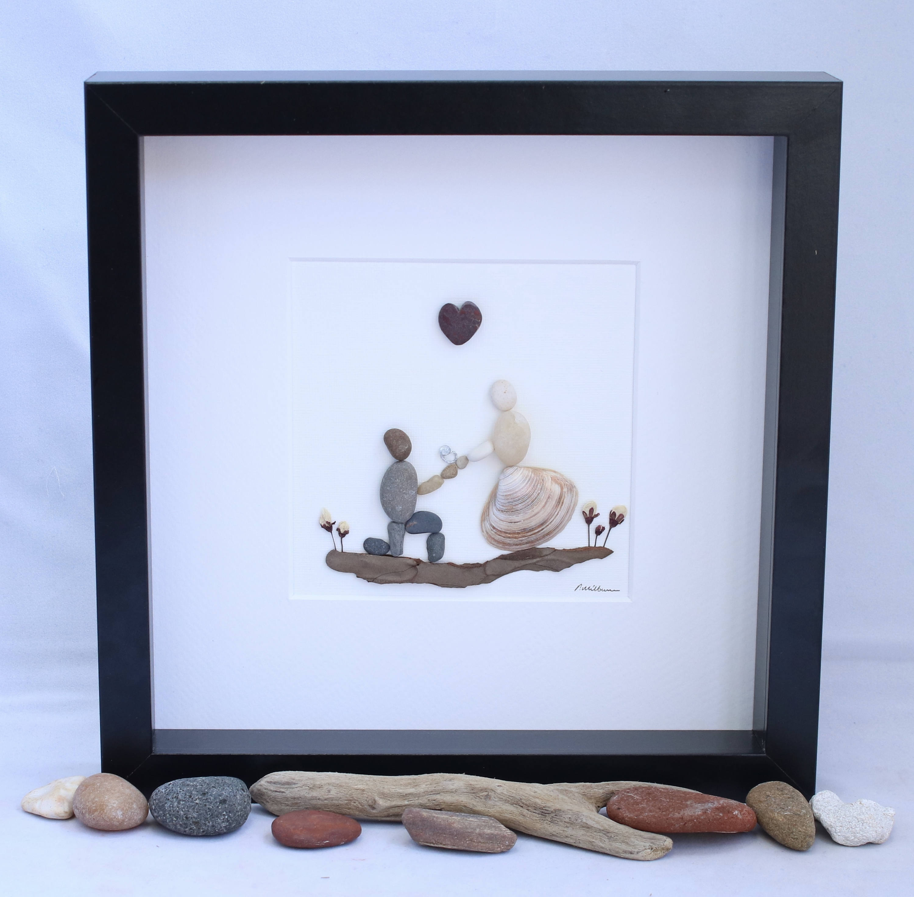 Pebble art picture unique gift engagement gift will you | Etsy