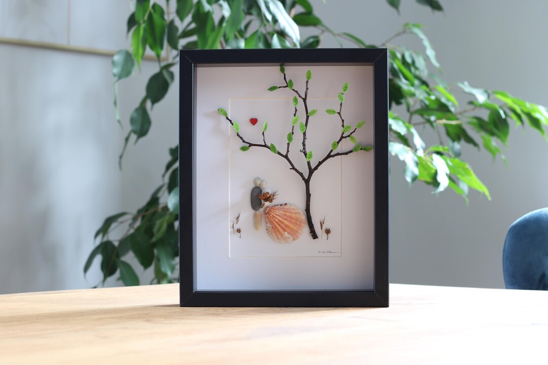 Pebble Art Couple Underneath the Oak Tree, Wedding Gift, Wedding Vows ...
