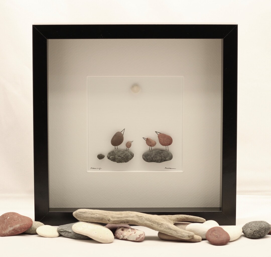 Pebble Art Picture, Pebble Art Bird, Family of Four Birds. - Etsy UK