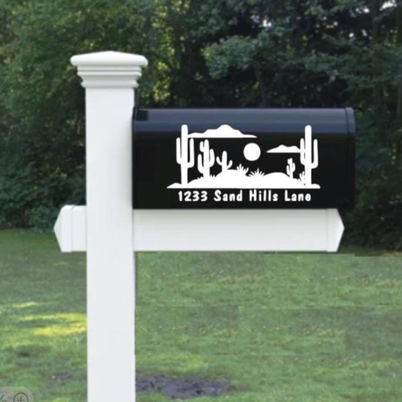 Personalized Mailbox Decal, Desert Mailbox Decal, Mailbox Decal Address ...