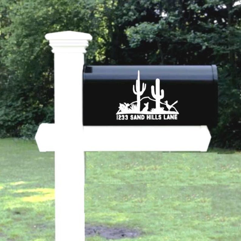 Personalized Mailbox Decal, Desert Mailbox Decal, Mailbox Decal Address ...