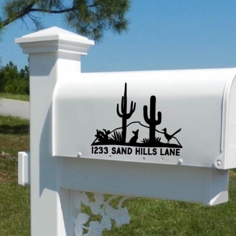 Personalized Mailbox Decal, Desert Mailbox Decal, Mailbox Decal Address ...