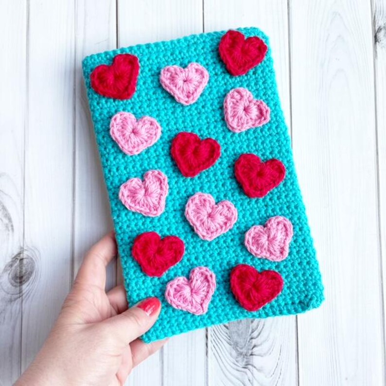 Heart Notebook Cover Crochet Pattern, Diary Crochet Pattern, Notepad ...