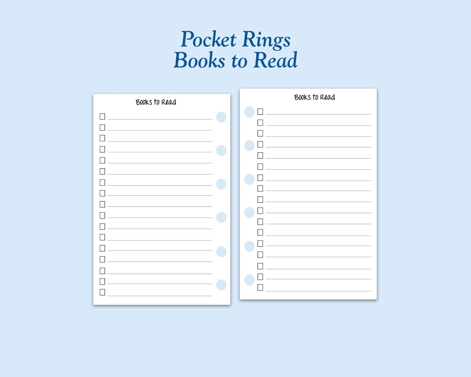 Printed Pocket Size Books to Read Ring Planner Inserts - Etsy