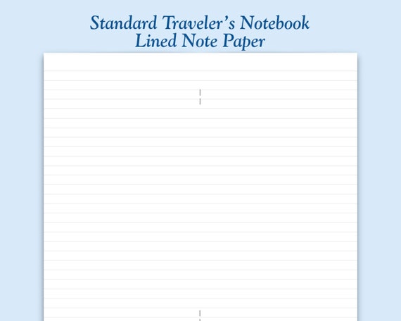 Printed Standard Size Lined Paper Traveler's Notebook - Etsy
