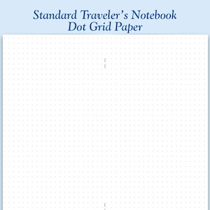 Printed Standard Size Dot Grid Paper Traveler's Notebook | Etsy