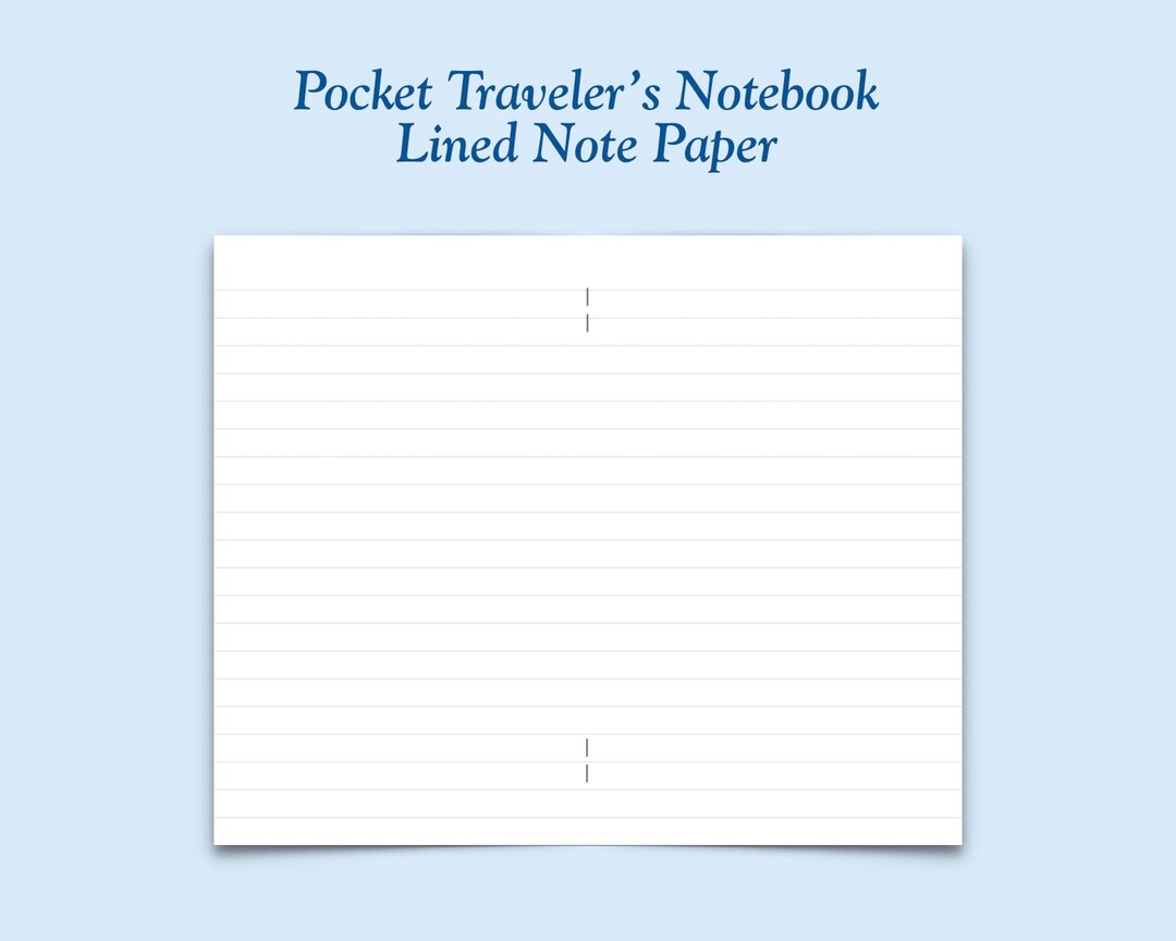 Printed Pocket Size Lined Paper Traveler's Notebook Insert - Etsy