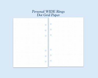 Printed Personal WIDE Size Grid Paper Ring Planner Inserts - Etsy UK