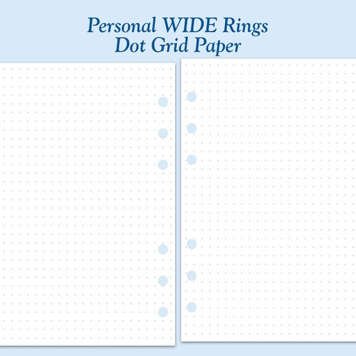 Personal Wide Size Ring Bound Month On a Page With Dot Grid Paper ...