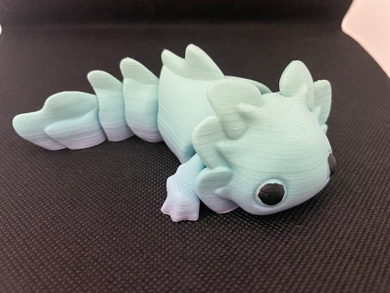 Adorable 3D Printed Axolotl Fidget Toy Flexible Articulating Sensory ...