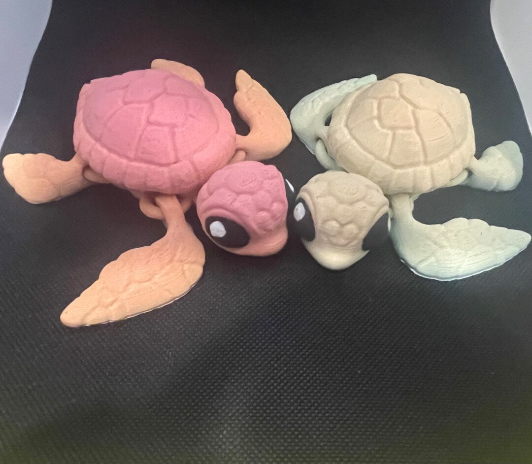 Adorable 3D Printed Sea Turtle Fidget Toy Flexible Articulating Sensory ...