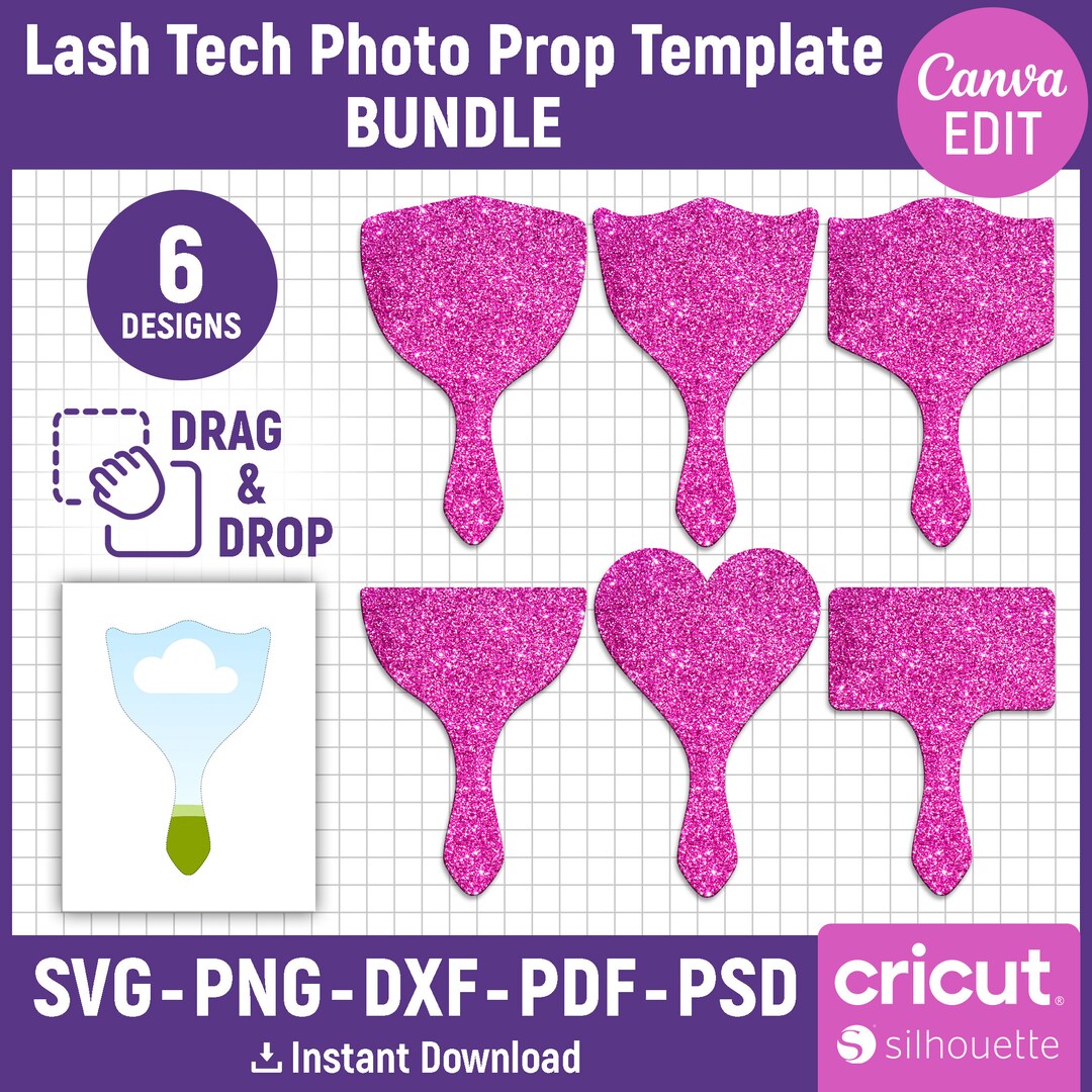 Lash Tech Photo Paddle Prop, Thunder, Beambox Acrylic Cut File ...
