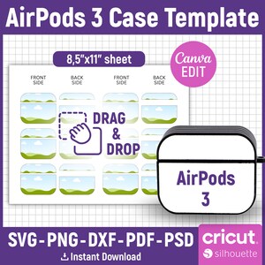 AirPod Case Sublimation Template Bundle, Phone Case Template, AirPod 1/ ...