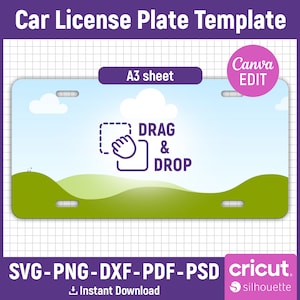 Car License Plate Template, Car License Plate Sublimation Template ...