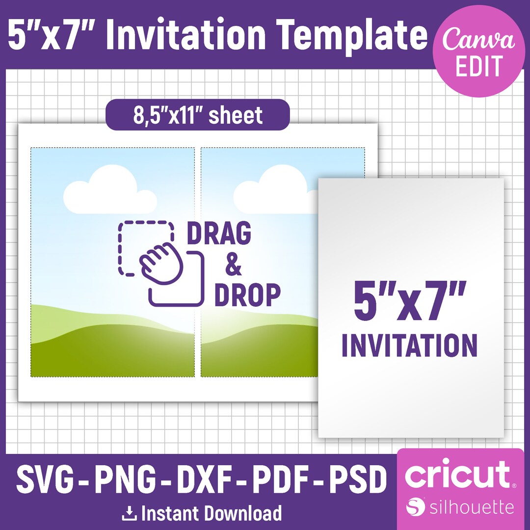 5x7 Inch Invitation Template, Postcard, Thank You Card, Portrait ...