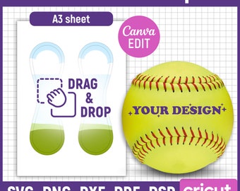 Softball Panel Template Svg, Softball Leather Blank Template, Photo ...