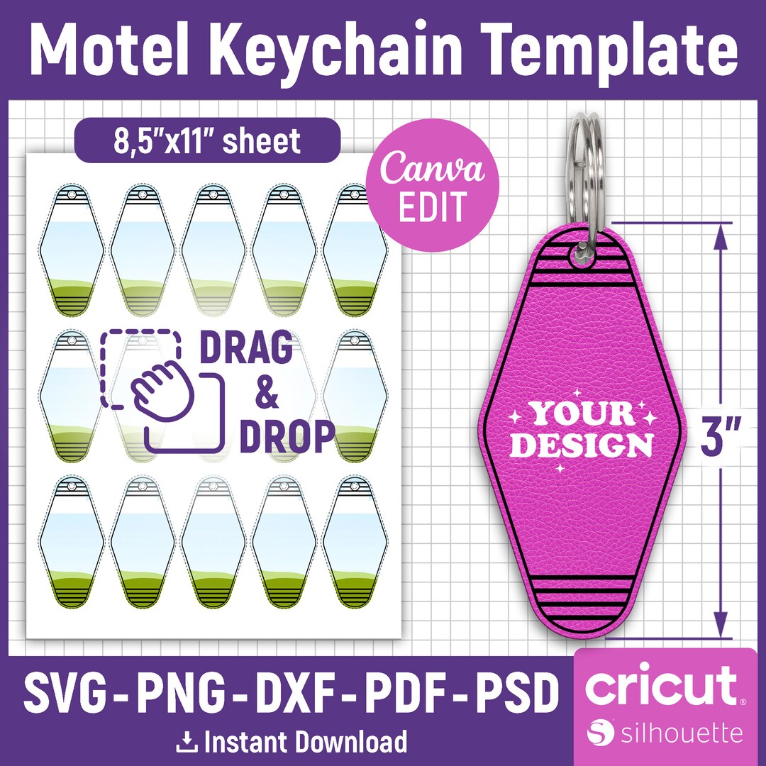 3" Motel Keychain Template, Sublimation Template, Motel Keychain Svg ...