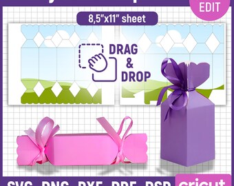 Candy Box Template, Candy Shaped Box, Gift Box, Candy Gift Box Template ...