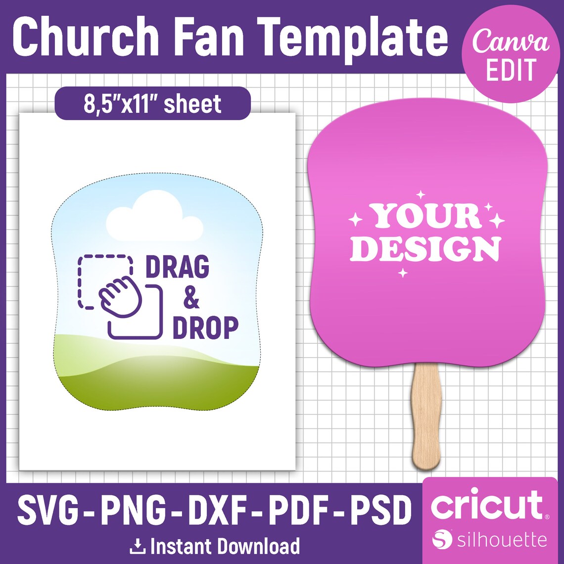 Church Fan Template, Paddle Fan Template, Custom Paddle Fan, Paddle Fan ...