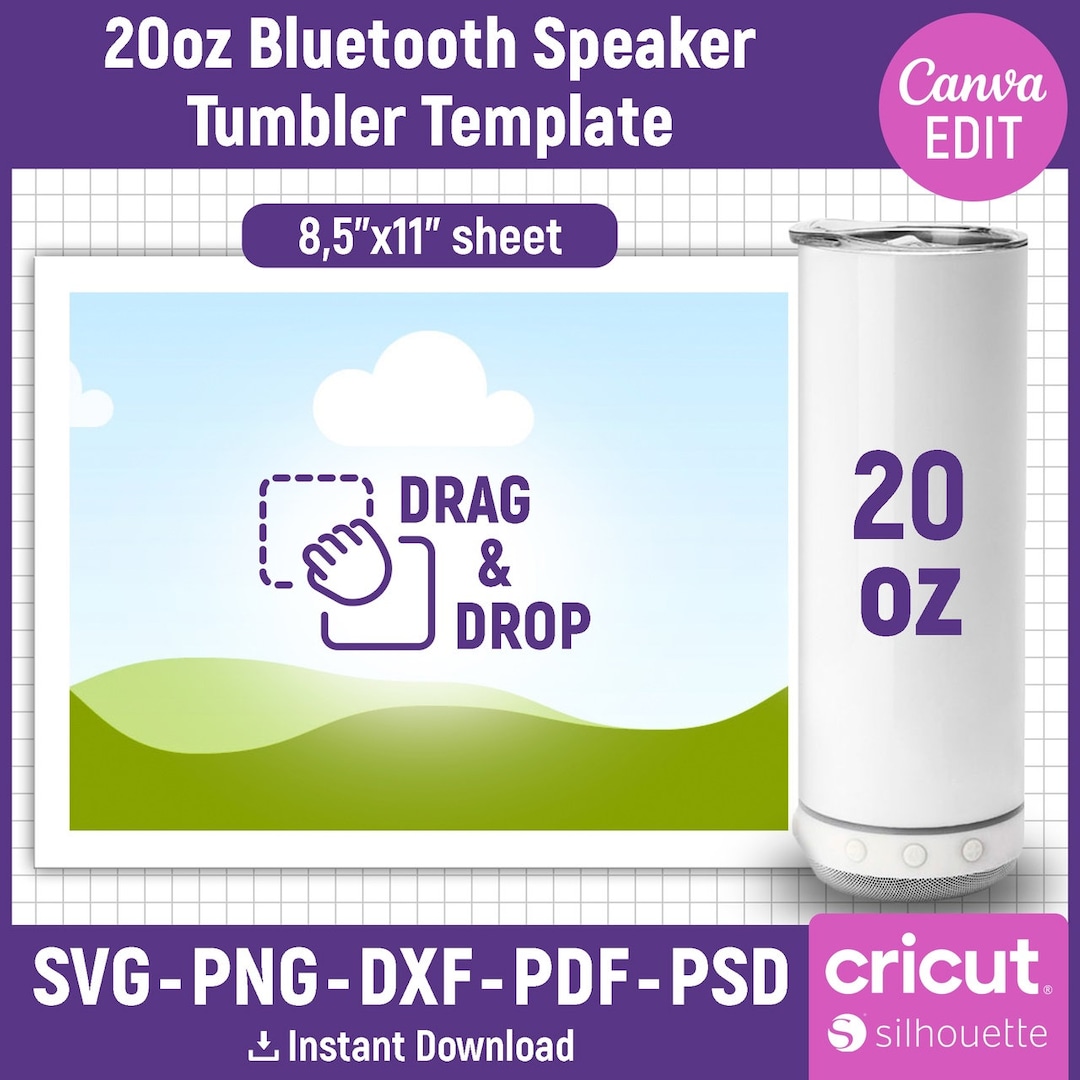 20oz Bluetooth Speaker Tumbler Template, Beer Cooler Template, Can ...
