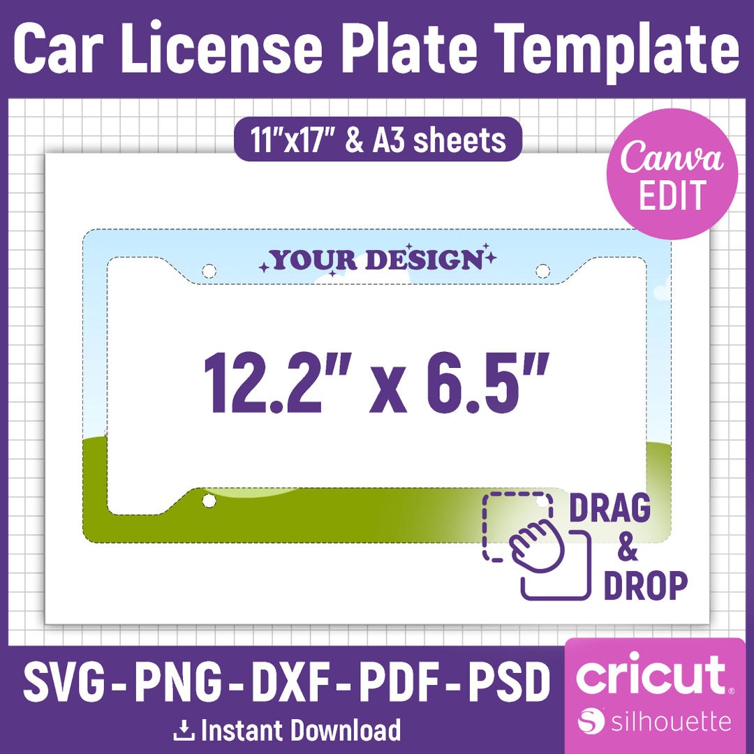 Car License Plate Template, Car License Plate Sublimation Template, Car ...
