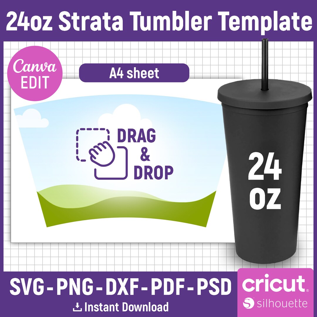 24oz Strata Cup Tumbler Template, 24oz Strata Cup Wrap Template, Strata ...