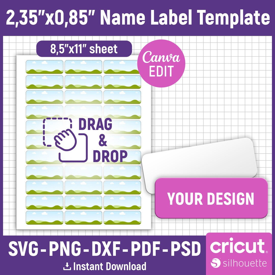 Name Labels Template, School Supply Labels Svg, School Label Template ...