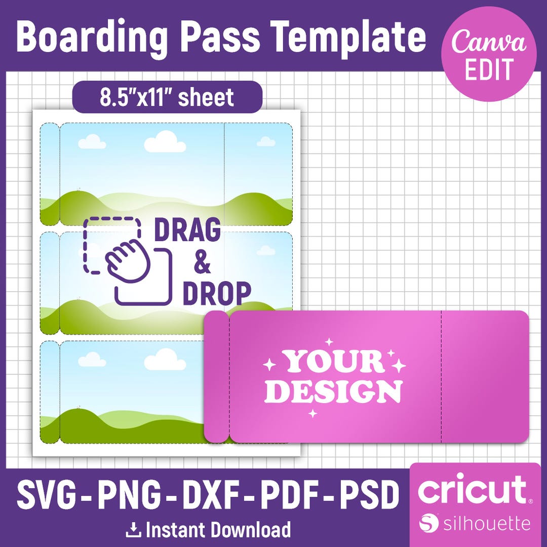 Boarding Pass Template, Airline Ticket Template, Ticket Blank Template ...