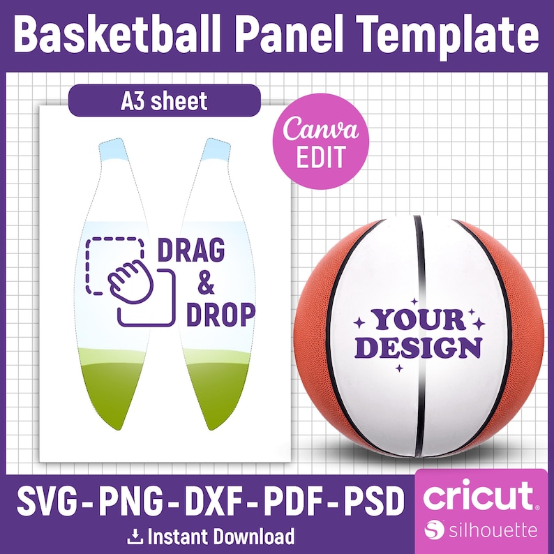 Basketball Panel Template Svg, Basketball Panel Blank Template, Custom ...