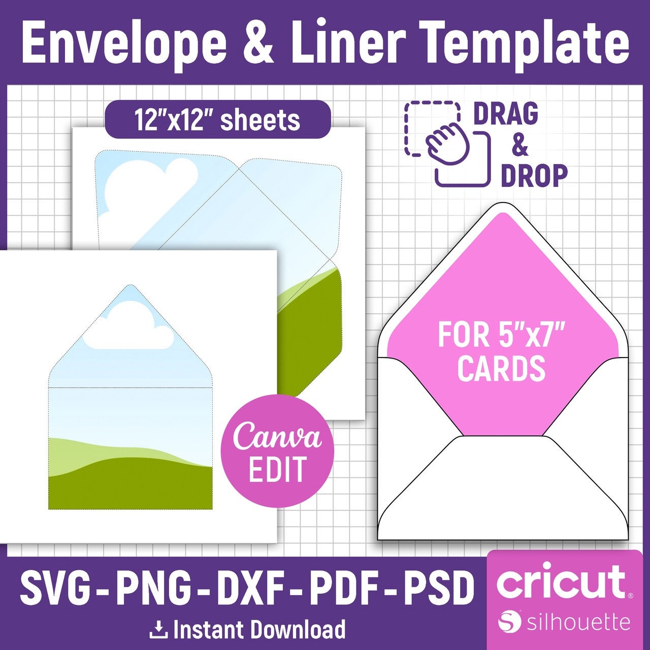 Envelope Template Svg, Envelope Liner Template, Wedding Envelope ...