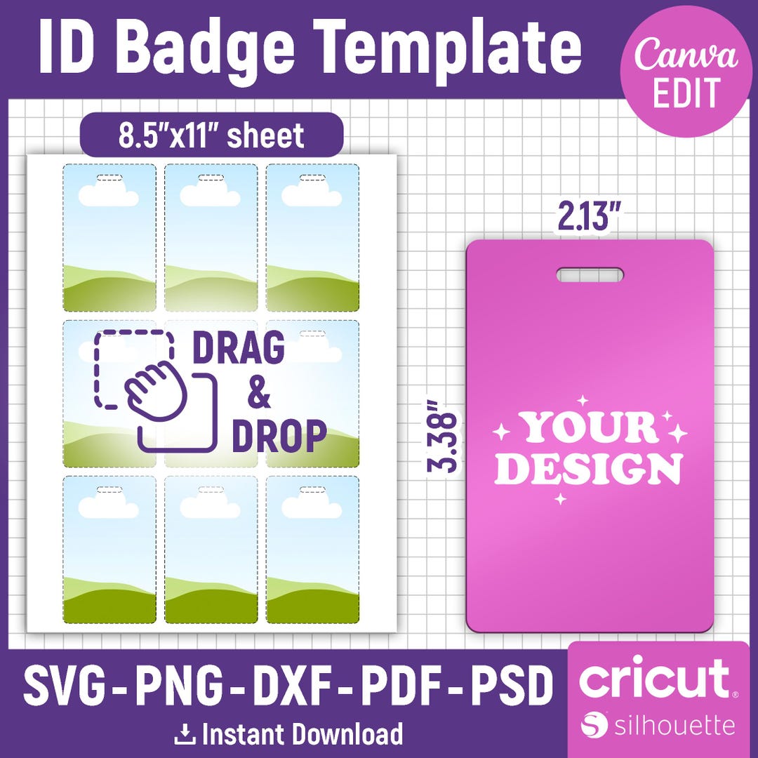 ID Badge Template, Badge Template, Name Badge Template, Staff Badge ...