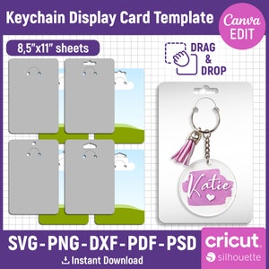 Keyring Display Card Svg Bundle, Keyring Display Card Template ...