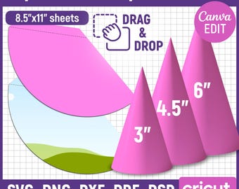 Paper Cone Template BUNDLE, Candy Cone Template, Treat Cone Template ...