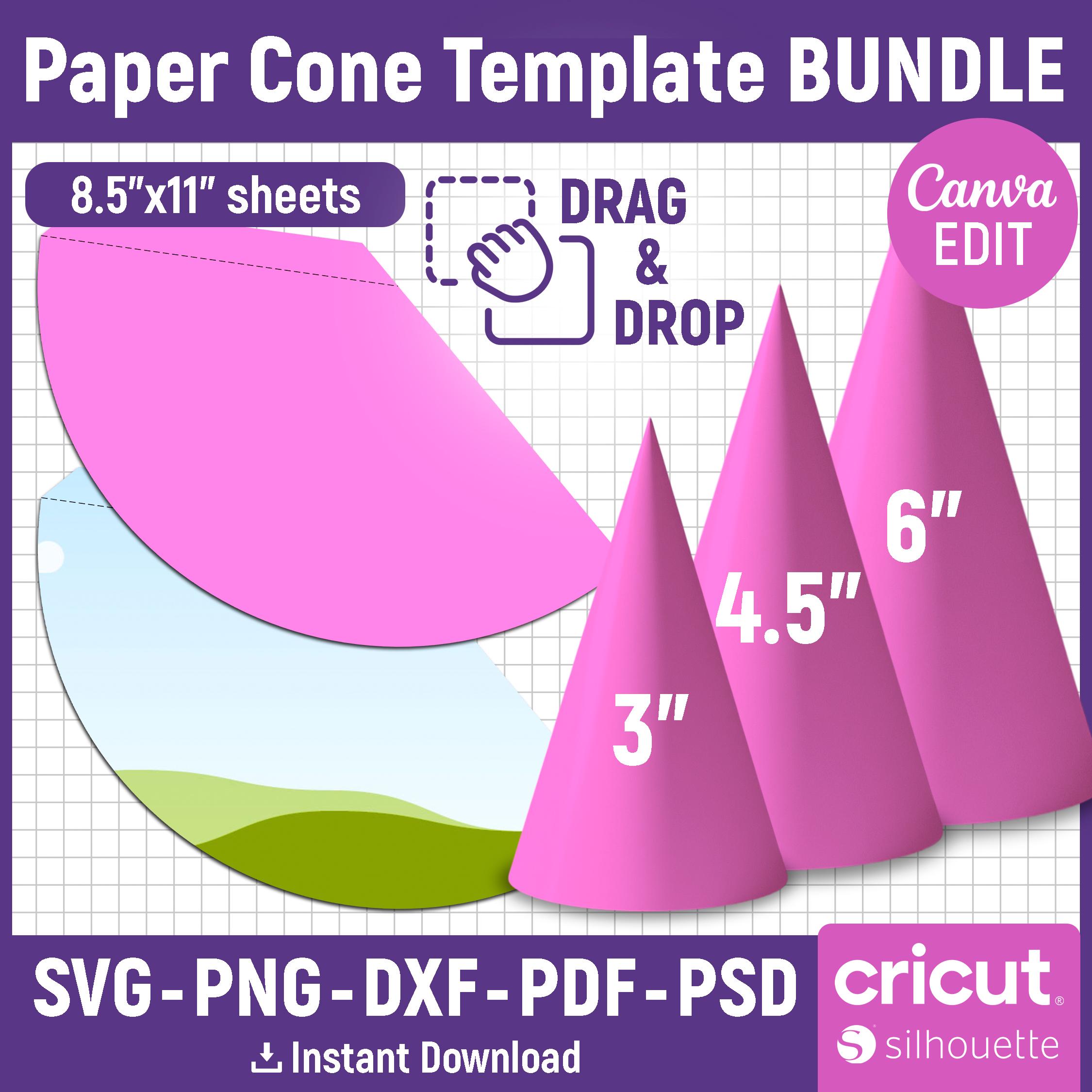 Paper Cone Template BUNDLE, Candy Cone Template, Treat Cone Template ...