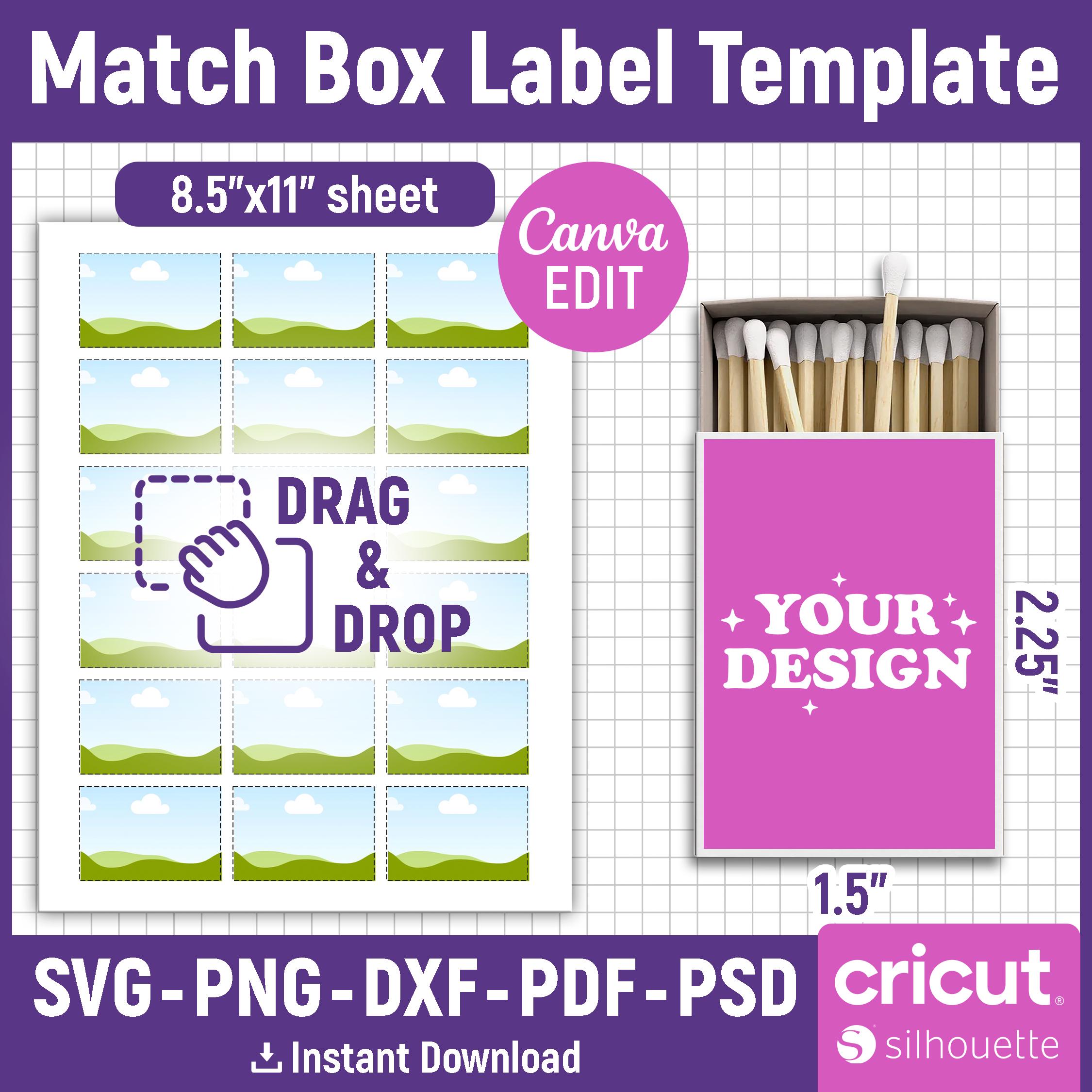 Matchbox Label Template, Match Book Svg, Matchbox Template, Match Box ...