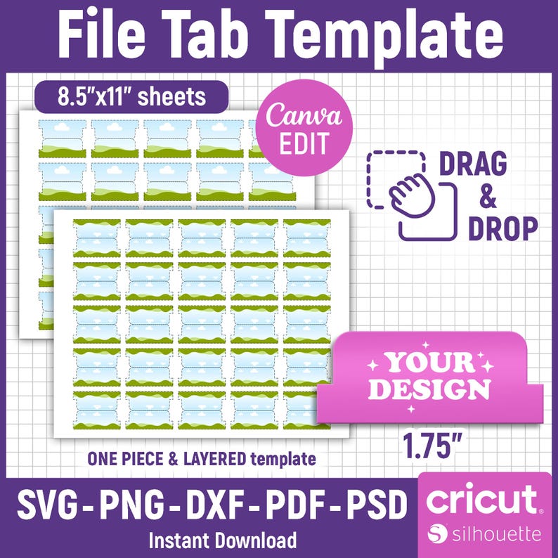 File Tab Template, Planner Tab Template, Journal Tab Template, File ...